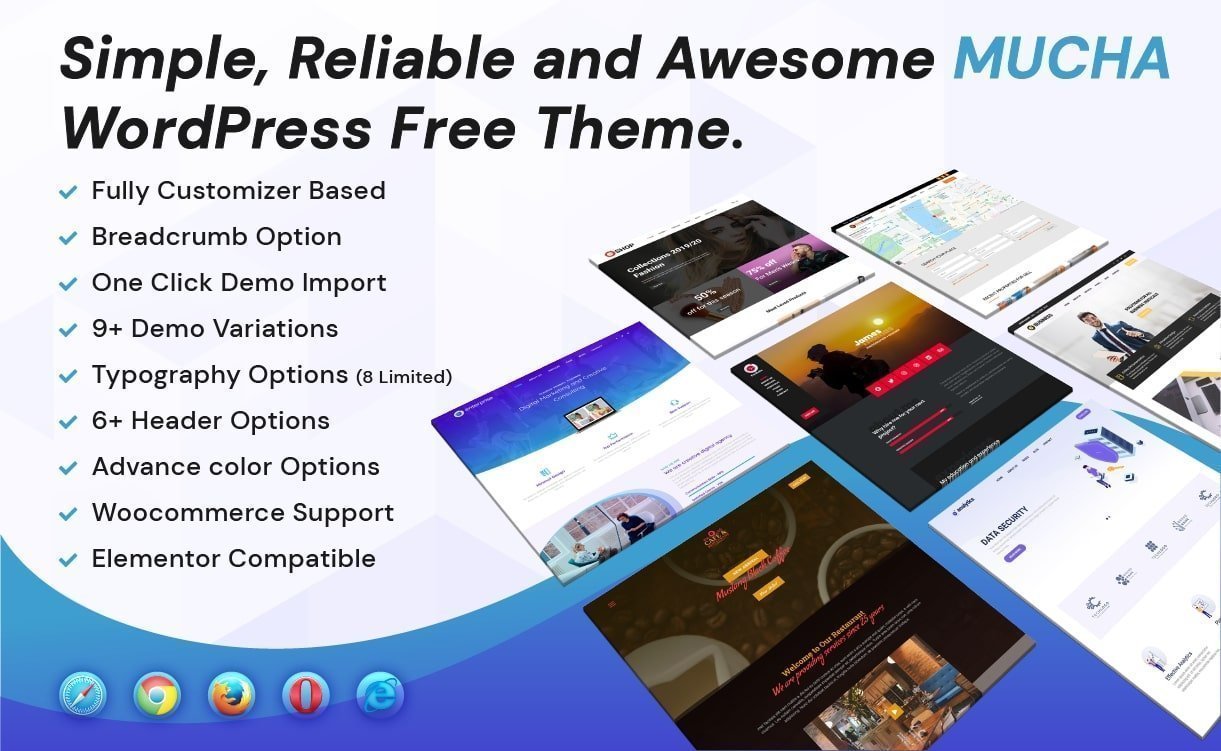 Mucha - Fully Customizable Multipurpose WordPress Free Theme - Theme 404
